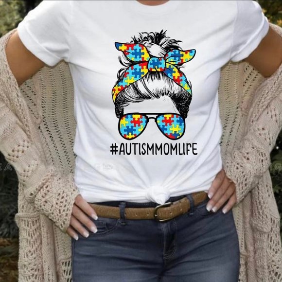 Tops | Autism Mom Tshirt Autism Awareness Tshirt Autism Design Shirt ...